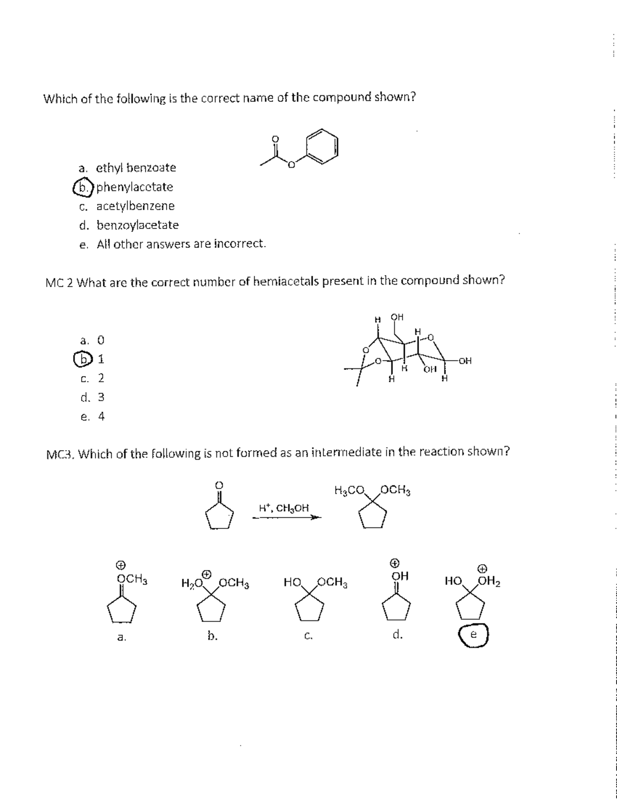308 Practice Exam 2 Key - Organic Chemistry MCQs and Reactions - Studocu