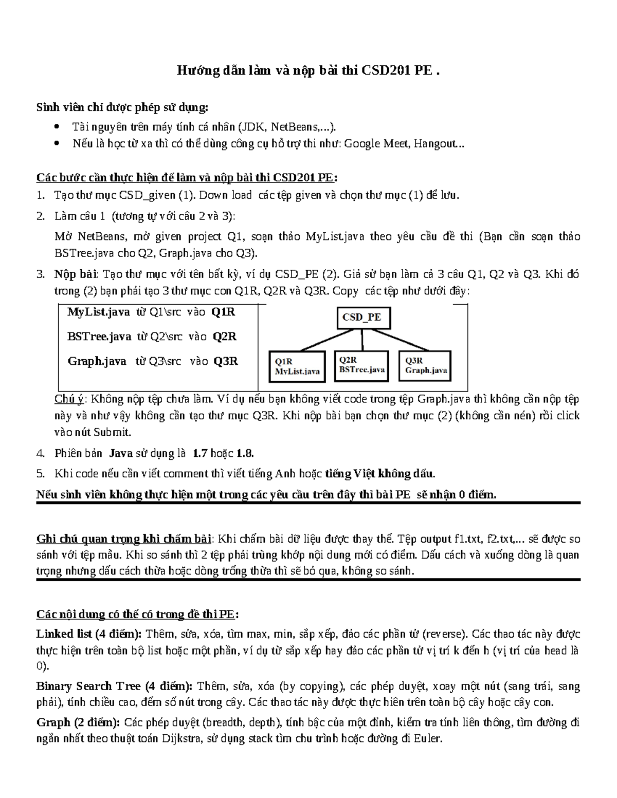 Hướng Dẫn Nộp Bài Thi CSD201 PE - Fall 2021 tại ĐH FPT - Studocu