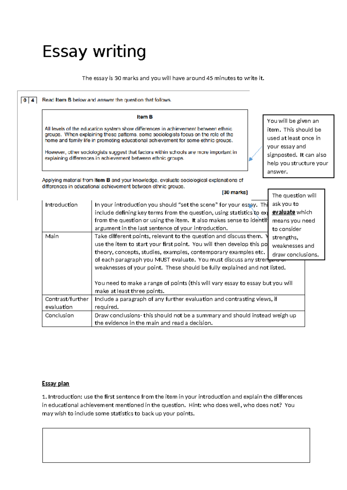 Essay Writing Guide: Tips for 30-Mark Questions - Studocu
