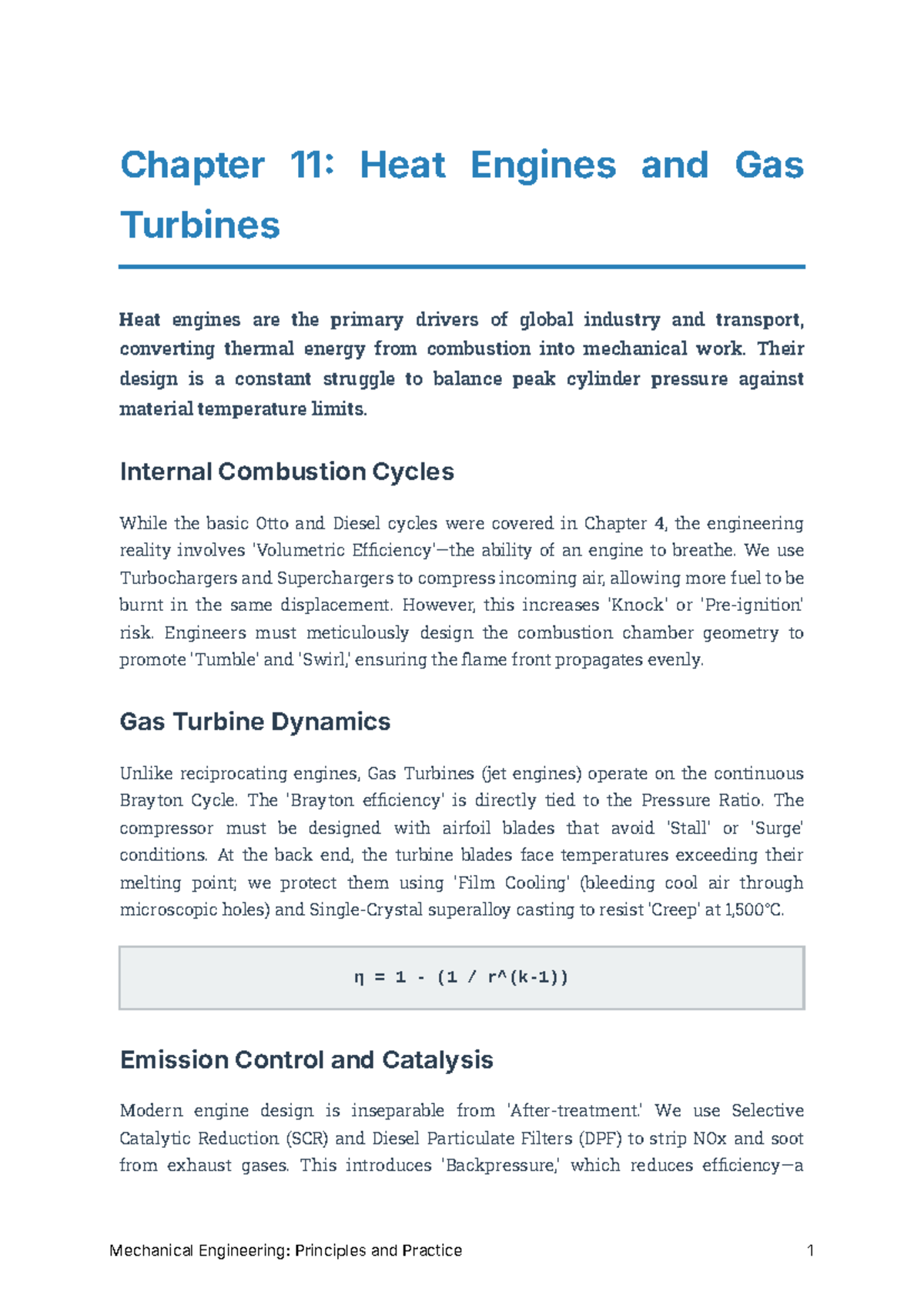 Chapter 11: Heat Engines & Gas Turbines in ME Principles - Studocu