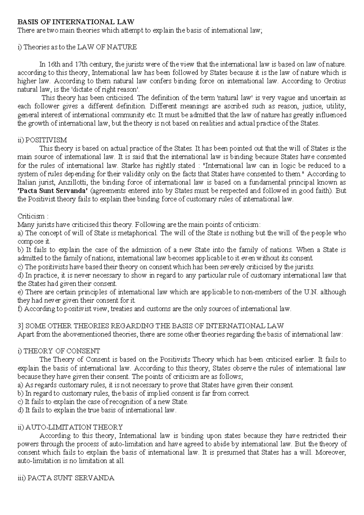 Basis of Int'l Law: Theories & Critiques (INTL 101) - Studocu
