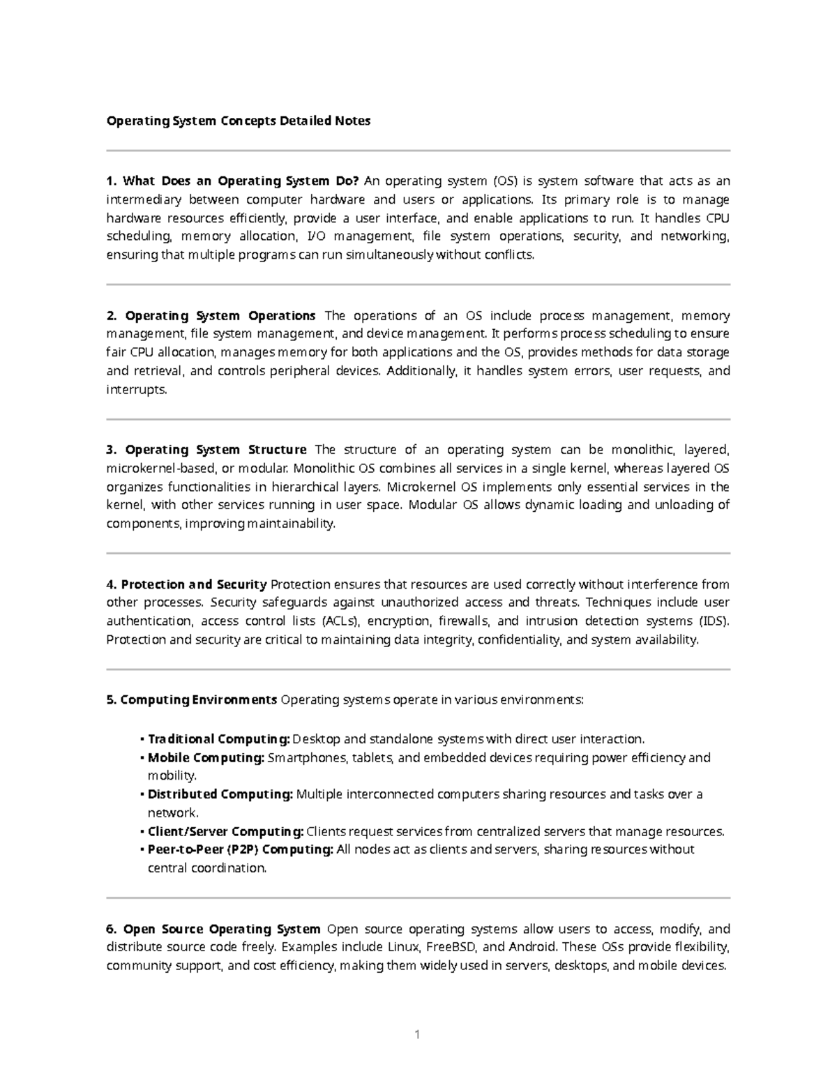 OS Concepts Detailed Notes: Understanding Operating Systems - Studocu