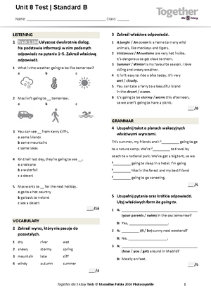 Together kl5 U5 Unit Test Support - Together dla 5 klasy Tests ...
