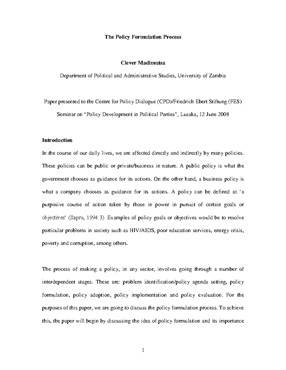 The Policy Formulation Process: Understanding Key Stages and Importance ...