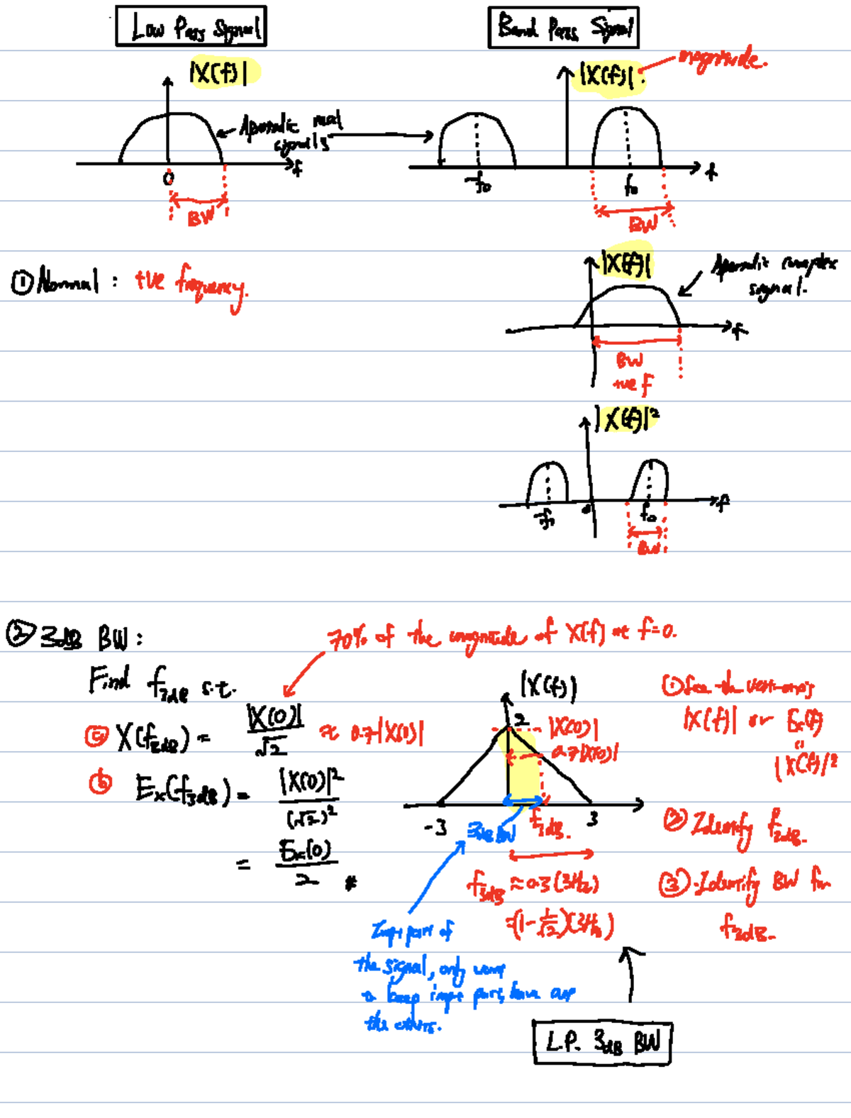 EE2023 - Lecture 5 Summary: Low Pass & Band Pass Signals - Studocu