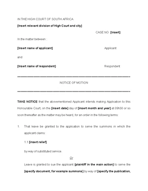 Application FOR Substituted Service - APPLICATION FOR SUBSTITUTED ...