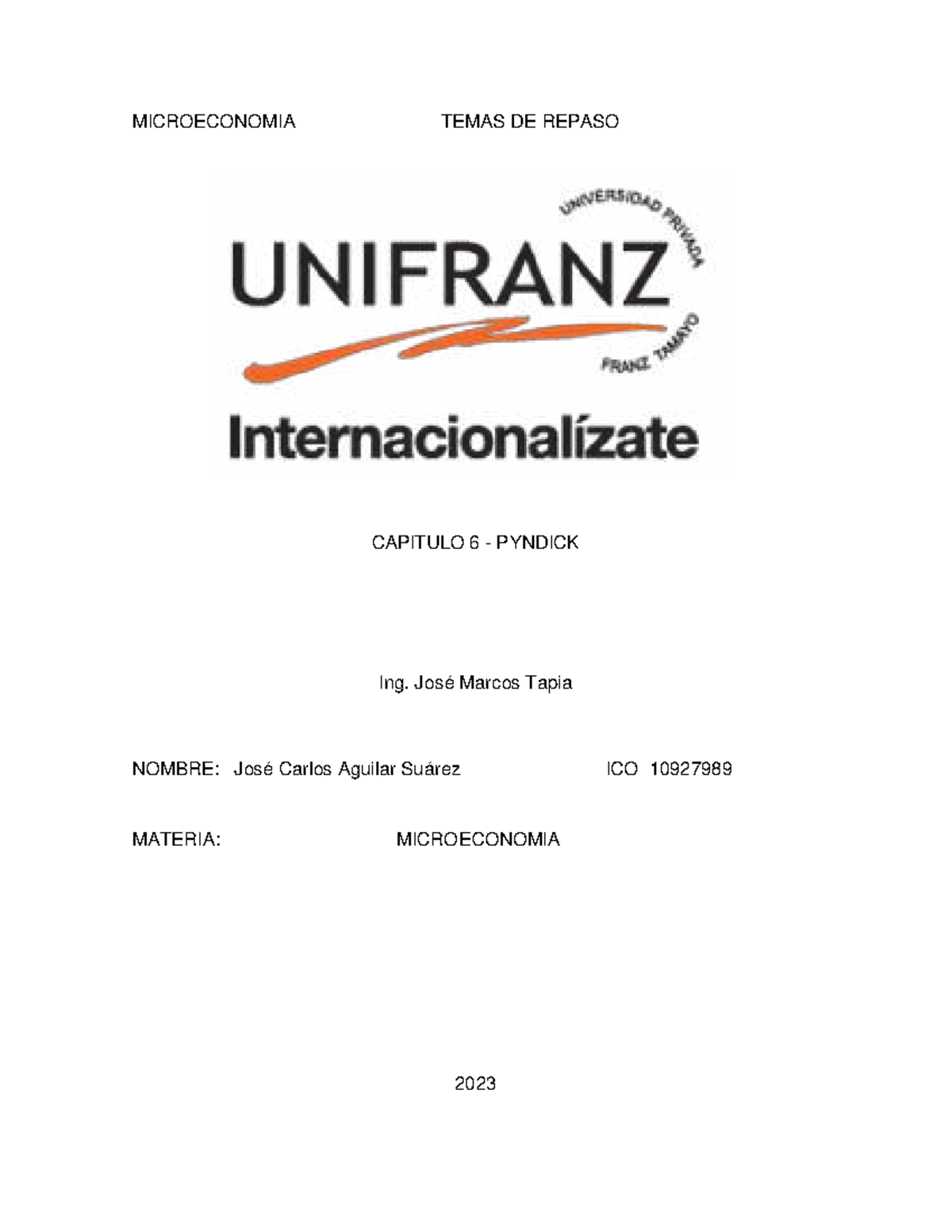 Capítulo 6: Temas de Repaso en Microeconomía - Pyndick (2023) - Studocu