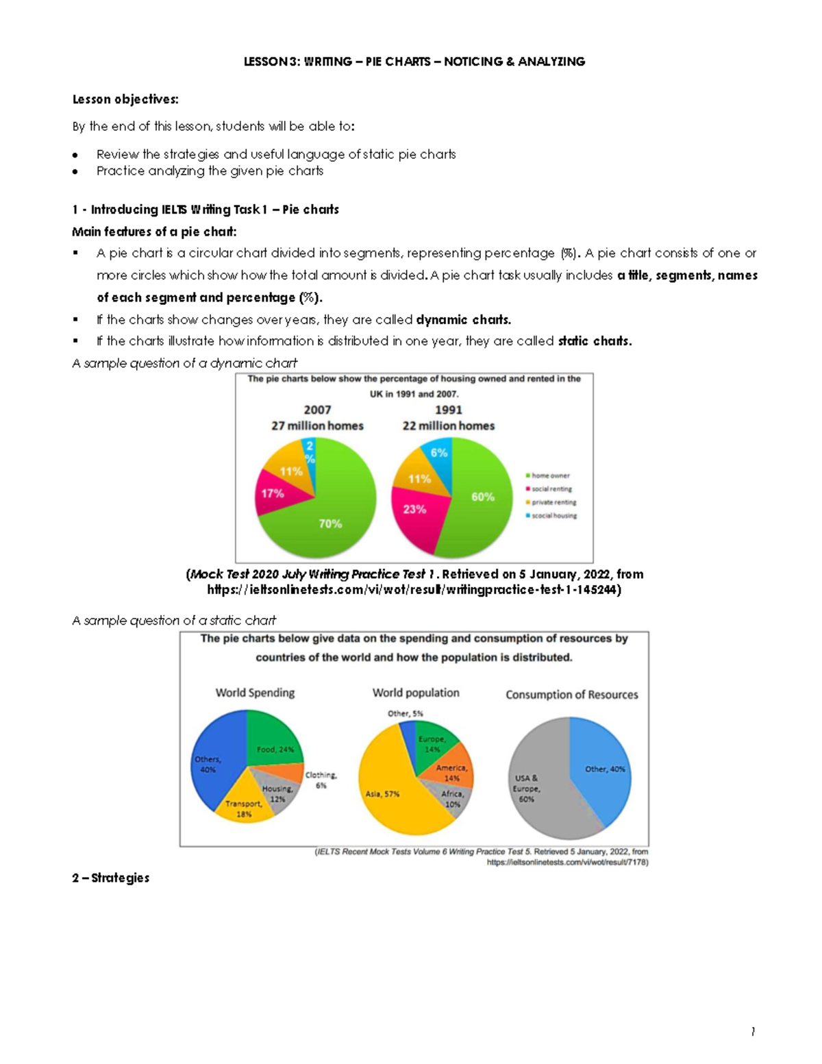 [HK242] Lesson 3 In-class worksheet - LESSON 3: WRITING – PIE CHARTS ...