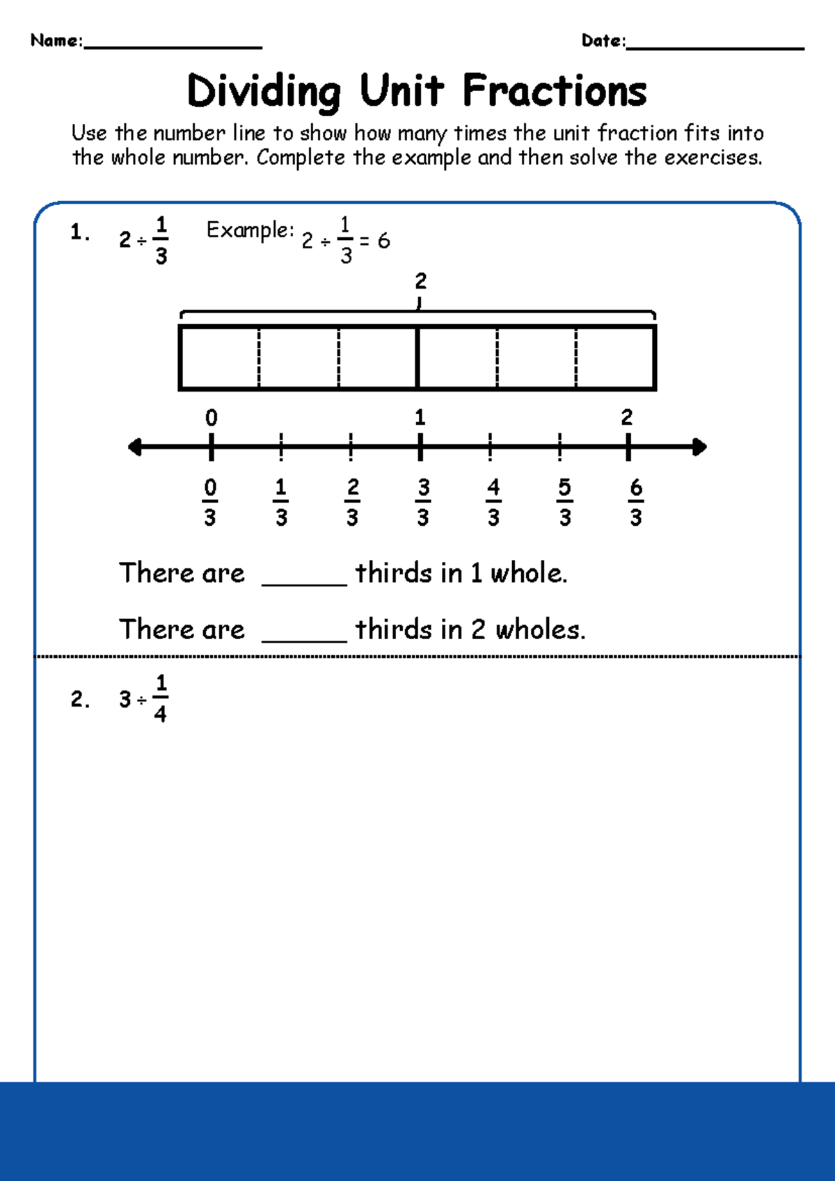 Unit Fractions Worksheet Division | Fractions Worksheets, Dividing