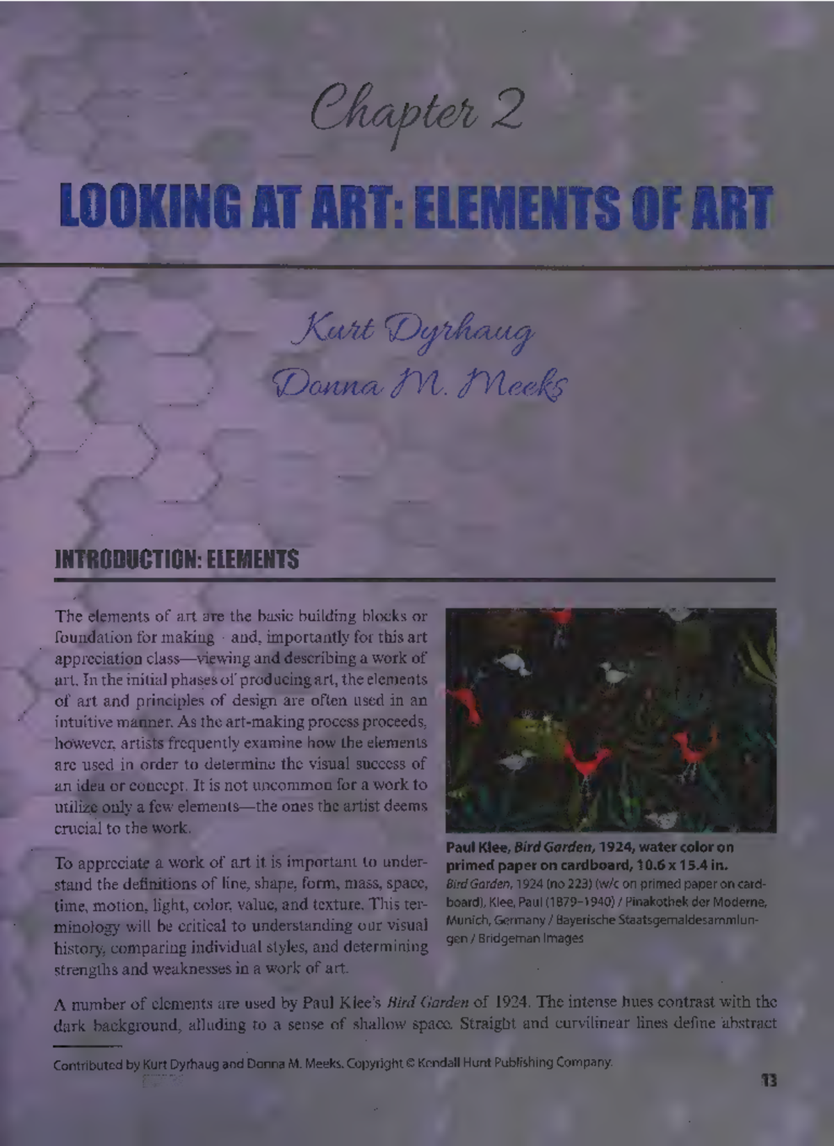 Chapter 2: Elements of Art - Analyzing Features and Techniques - Studocu