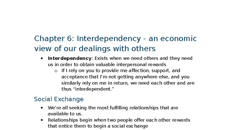 Chapter 6: Interdependency in Relationships - An Economic Perspective ...