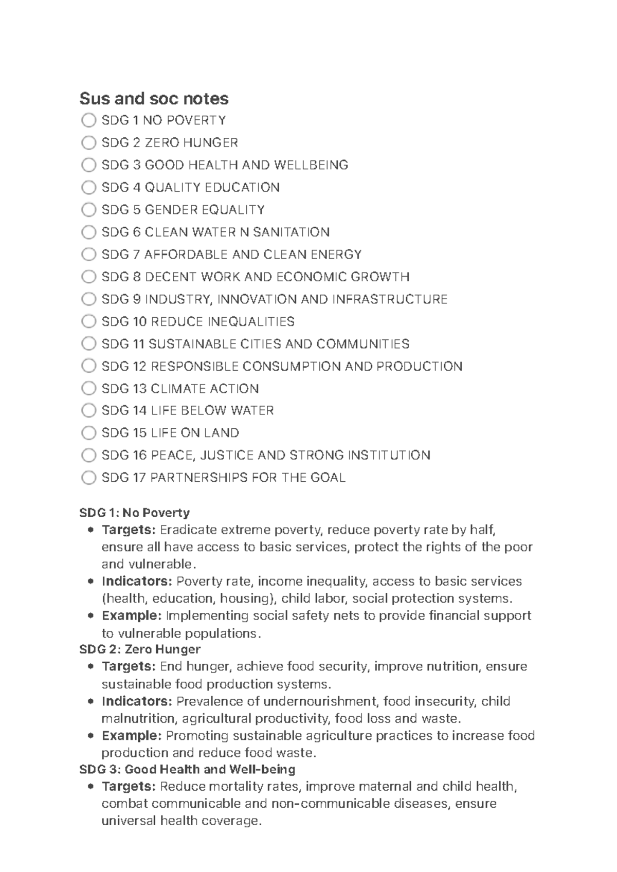 SUS & SOC Notes: Understanding the 17 SDGs for Sustainable Development ...