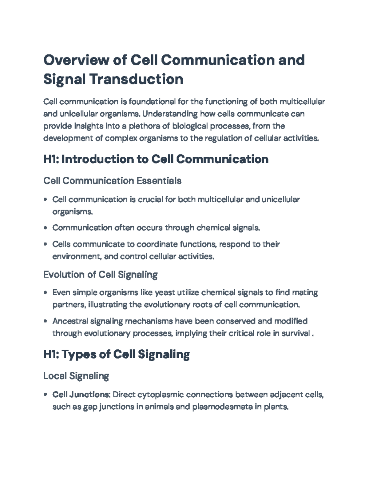 Overview of Cell Communication & Signal Transduction - Bio 101 Lecture ...