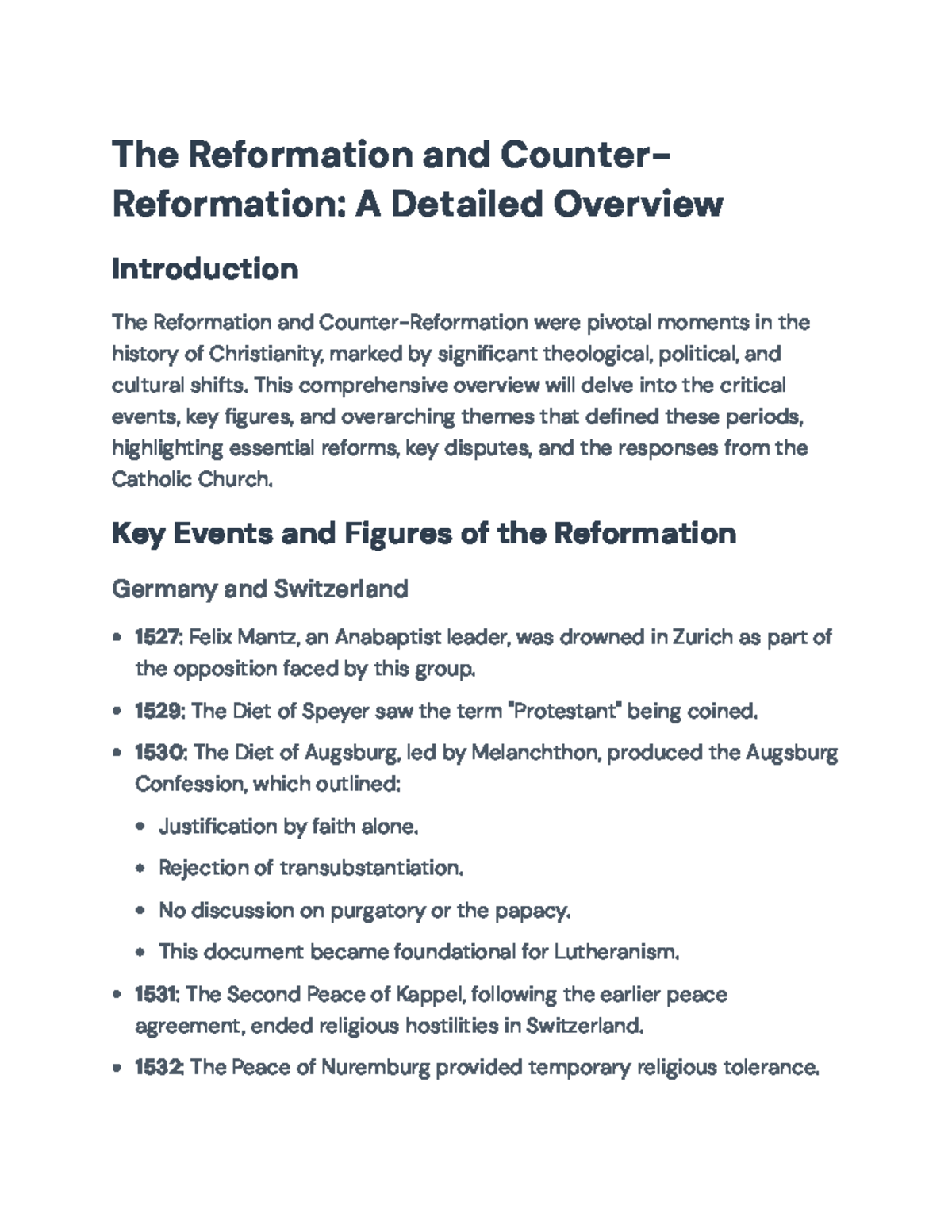 The Reformation and Counter-Reformation: Key Events and Figures ...