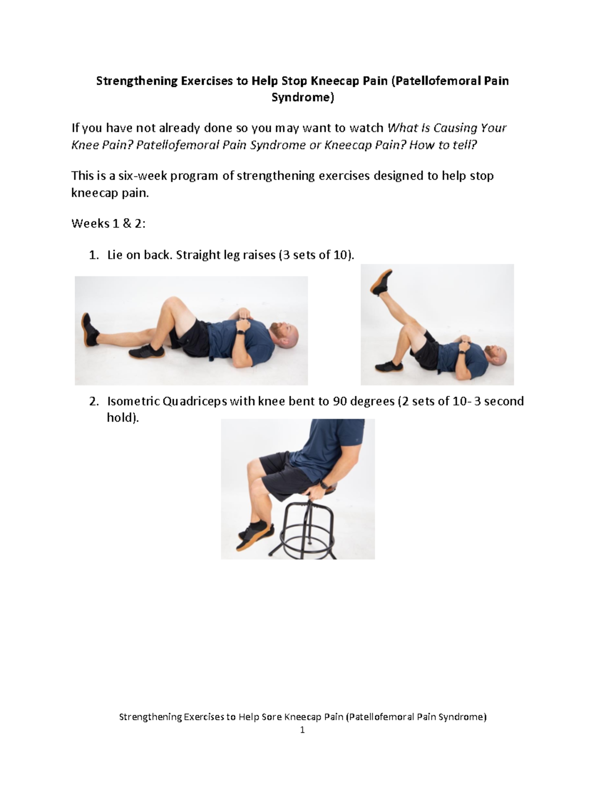 30D Strengthening Exercises for Patellofemoral Pain Relief - Studocu