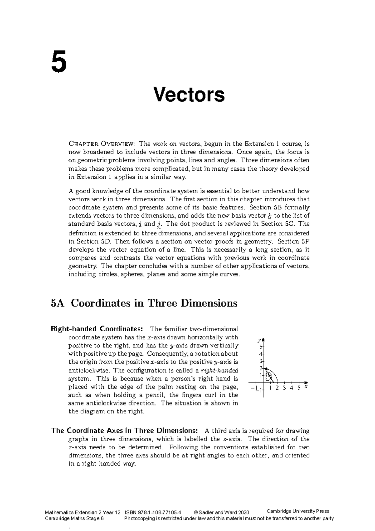 chapter 5 of cambridge textbook math 4 unit - 5 Vectors Chapter ...