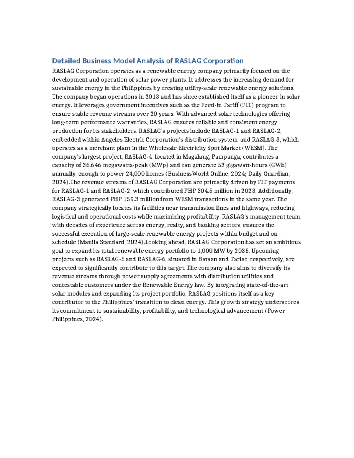 Raslag Business Model In Text Citation - Detailed Business Model ...