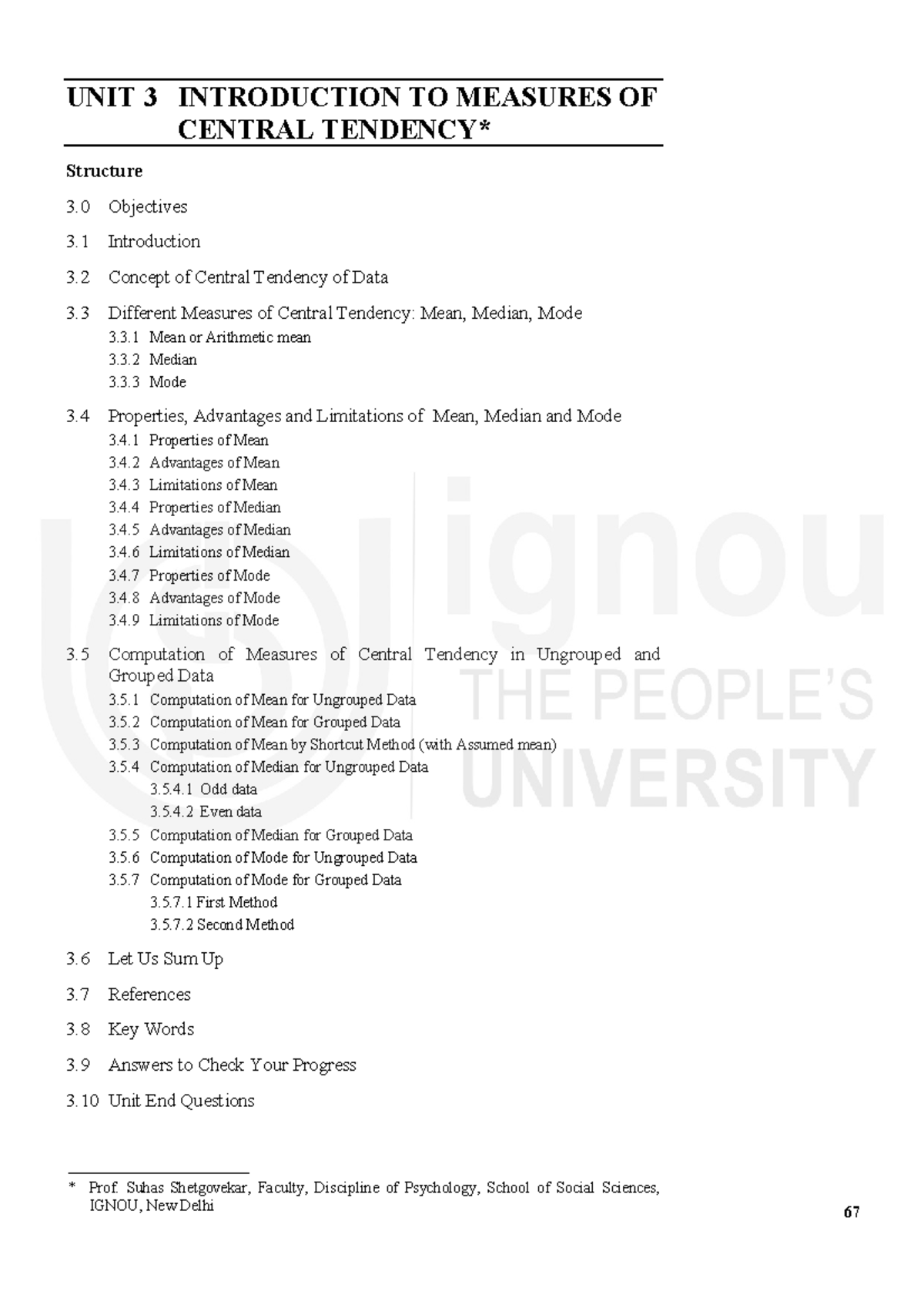 Unit 3: Introduction to Measures of Central Tendency in Statistics ...