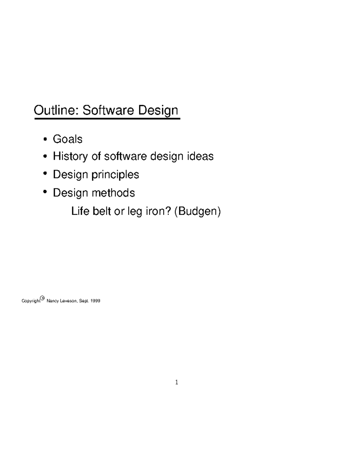 Software Design Principles and Methods: A Comprehensive Outline (CS101 ...