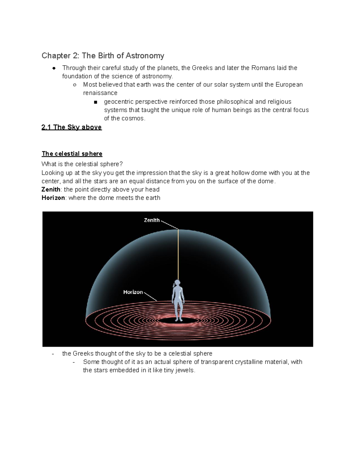 Astronomy Reading Material 2: Chapter 2 - The Birth of Astronomy - Studocu
