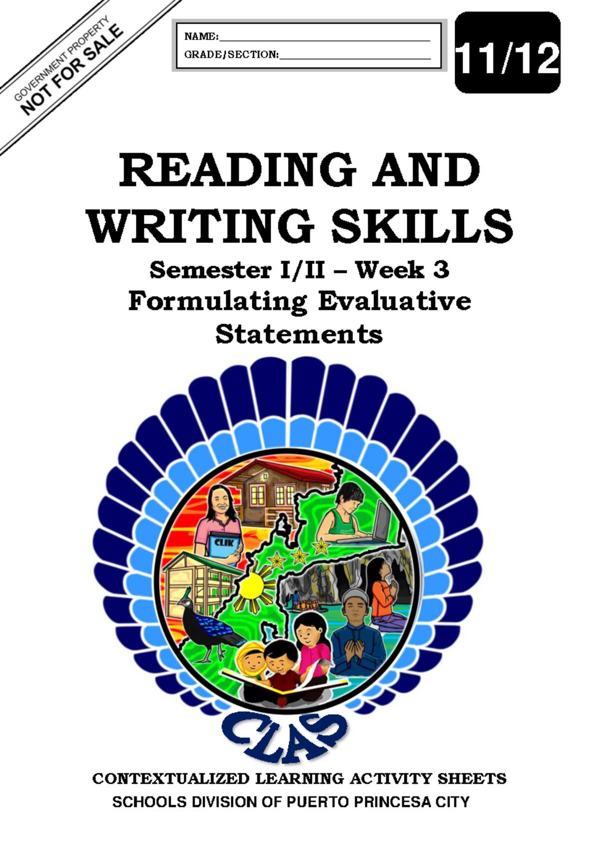 RWS Q4 WEEK3 Formulating-Evaluative-Statements - CONTEXTUALIZED LEARNING ACTIVITY SHEETS SCHOOLS ...