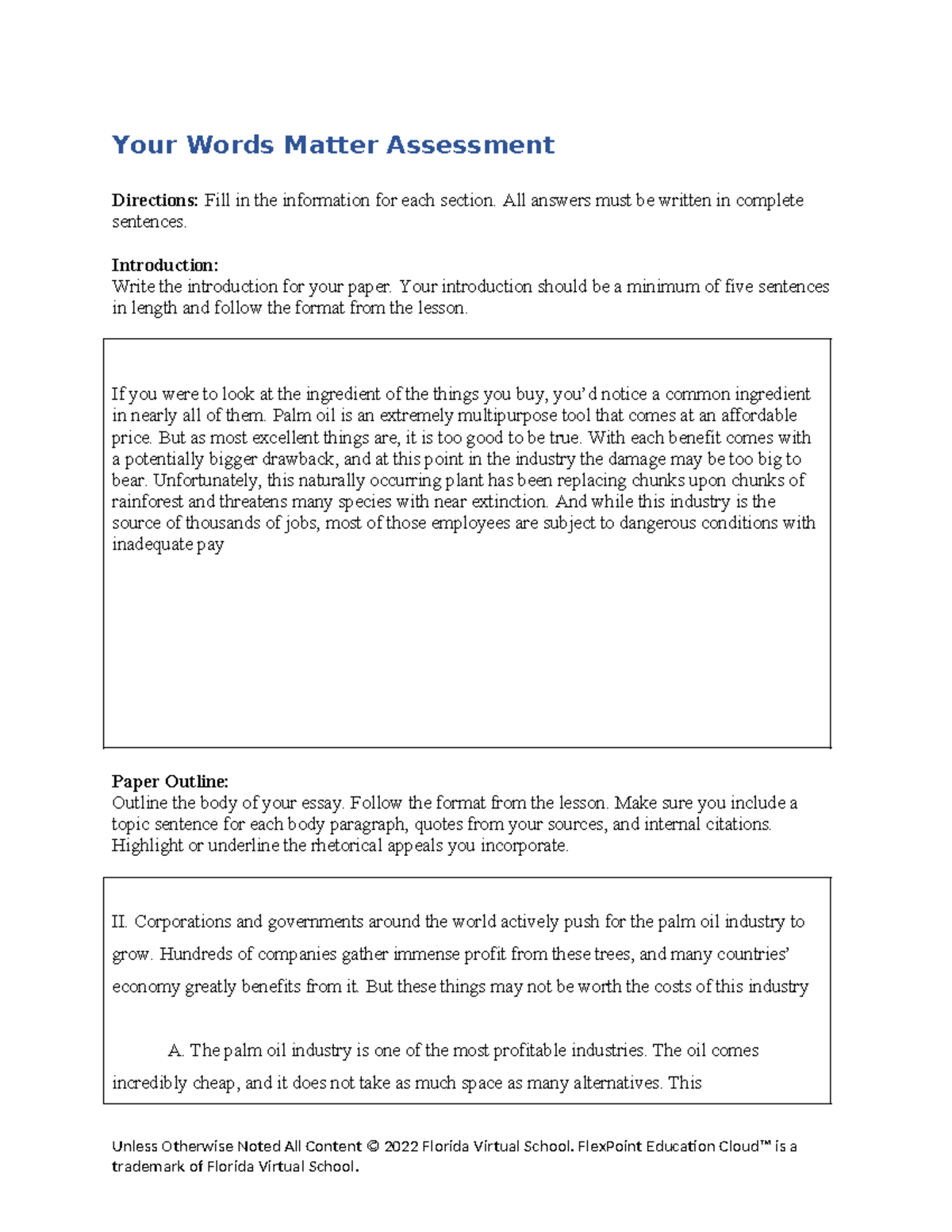 Your Words Matter Assessment Rubric and Guide (ENG 101) - Studocu