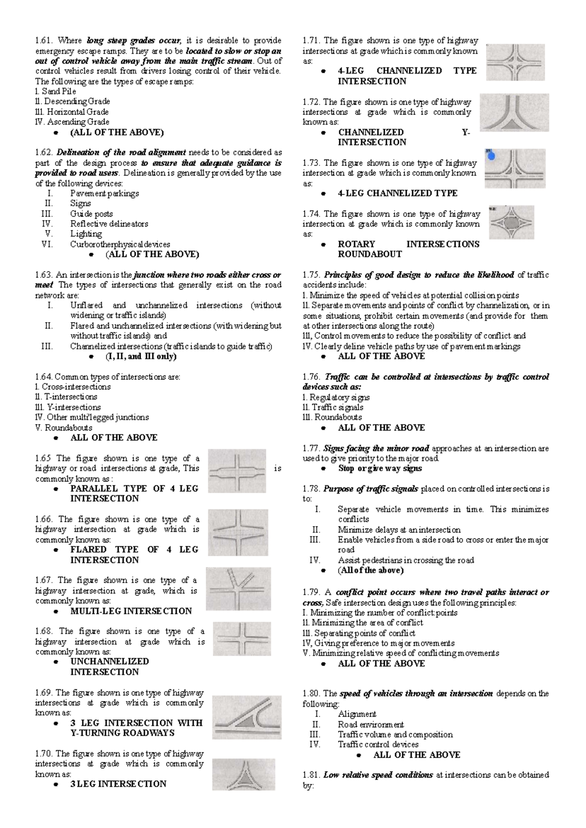 QUIZ 2 - Highway Safety Design Principles and Intersection Types - Studocu