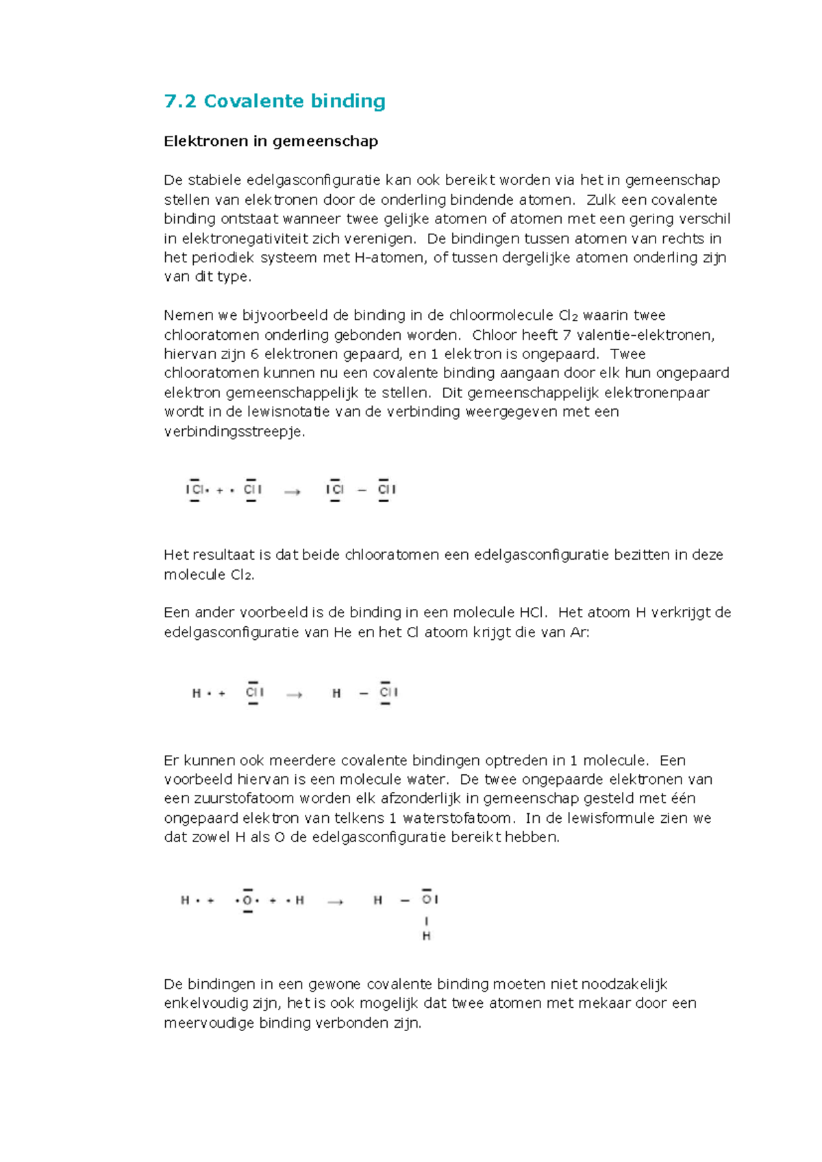 Chemie Deel 3 - Covalente Binding en Metaalbindingen - Studocu