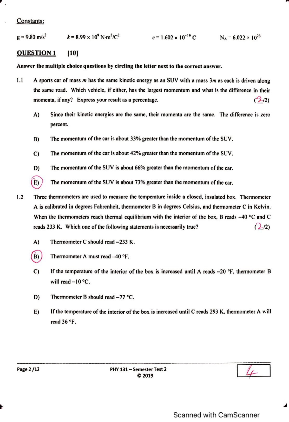 Physics Sem. Test 2 Review Notes for Students - Studocu