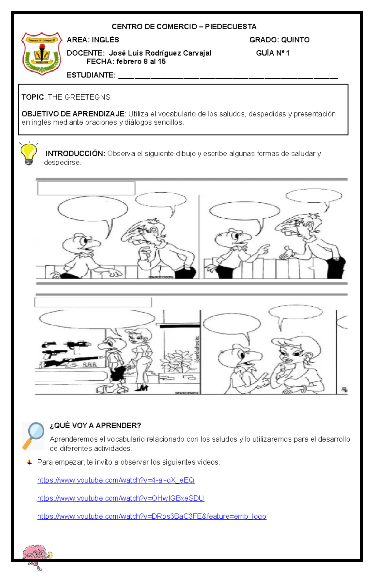 Práctica De Vocabulario De Quinto Grado Banco De Palabras 5to Grado