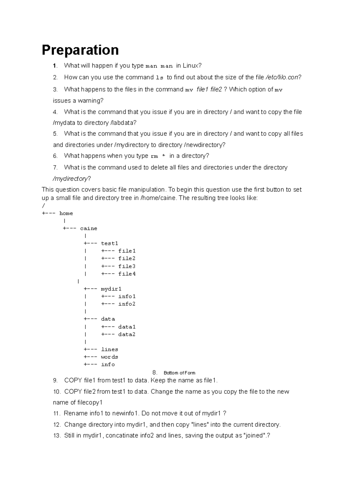 WS1.1-OS Intro: Basic Linux File Manipulation Exercises - Studocu