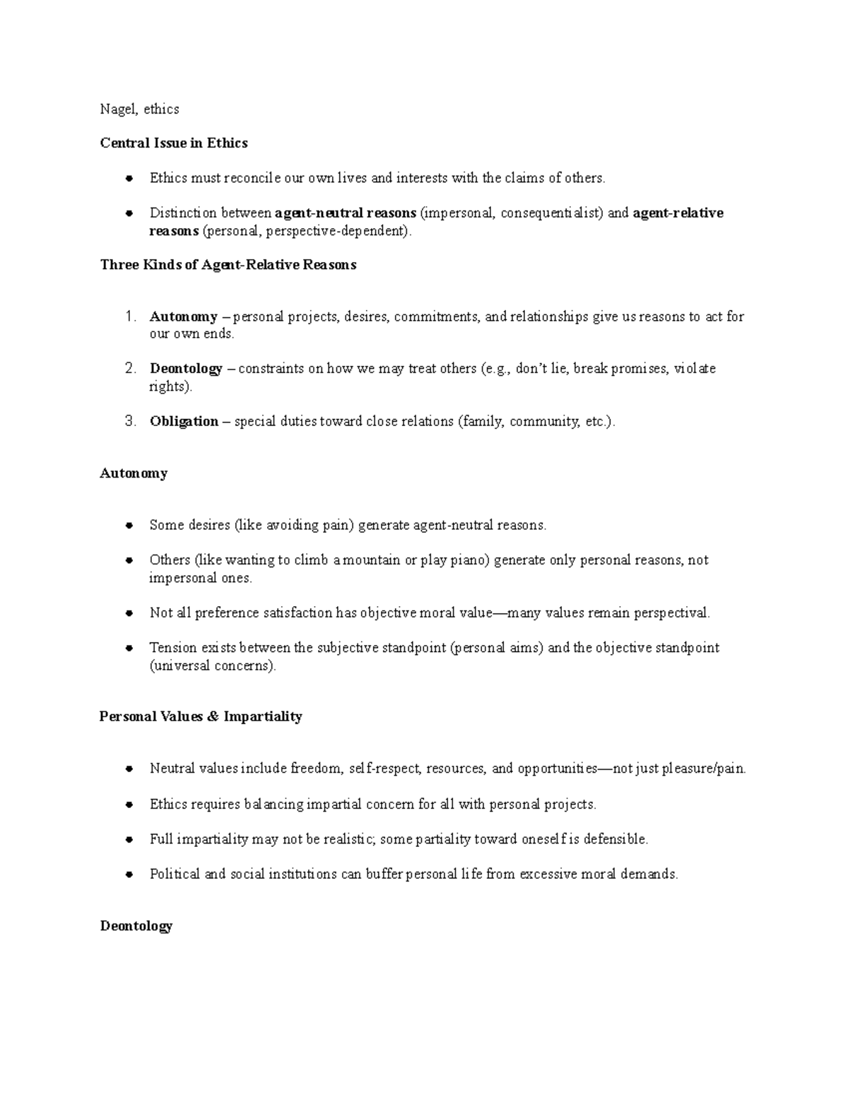 Nagel's Ethics (PHIL 101): Balancing Impersonal & Personal Moral ...