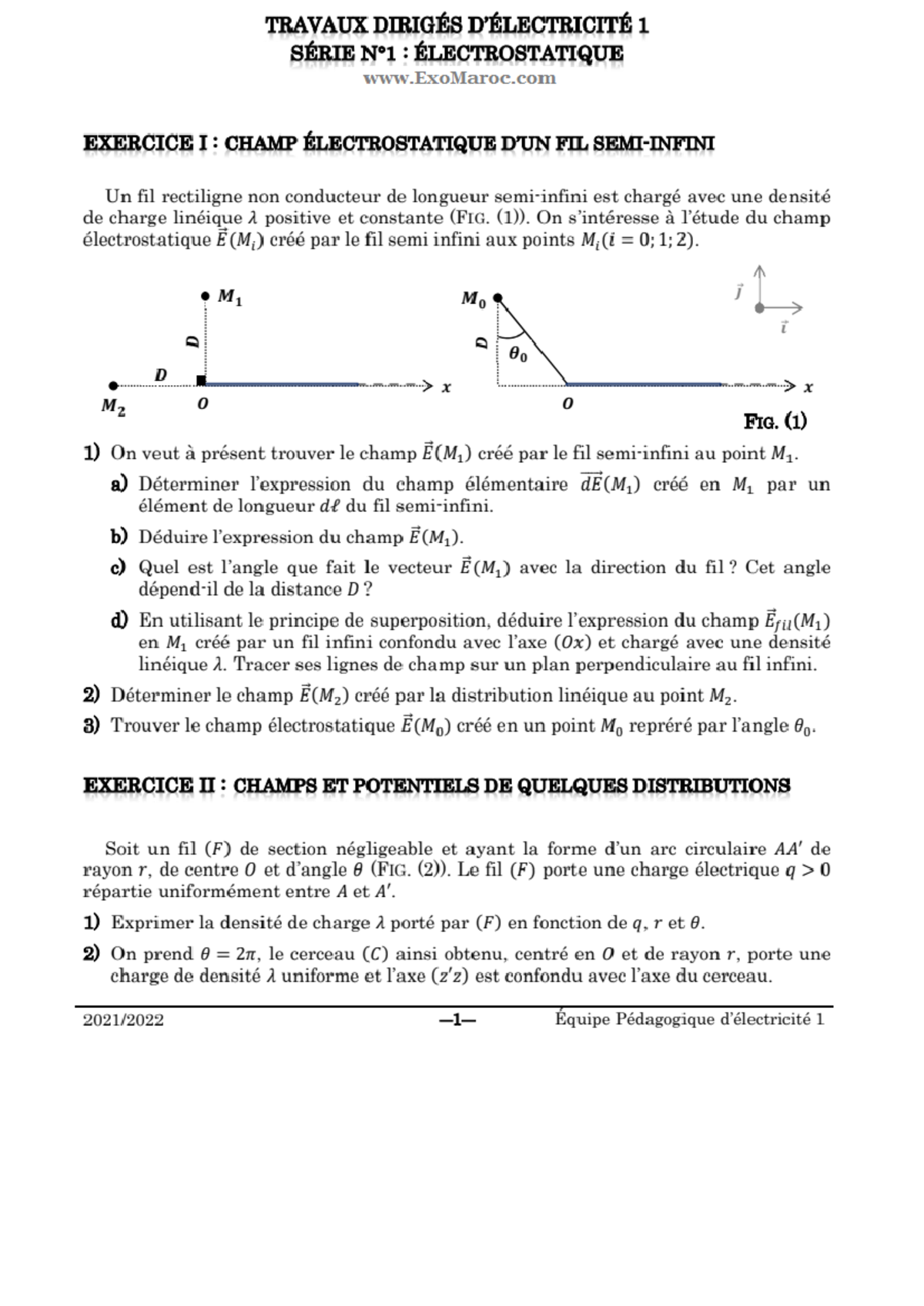 Electrostatique 2 - daad - TRAVAUX DIRIGÉS 1 SÉRIE : ÉLECTROSTATIQUE ...