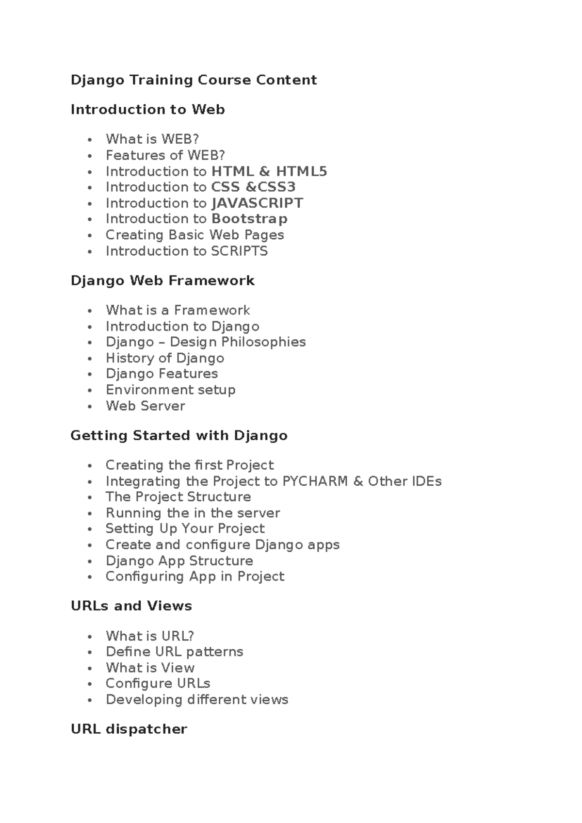 Django Training Course Content: Comprehensive Overview and Features ...