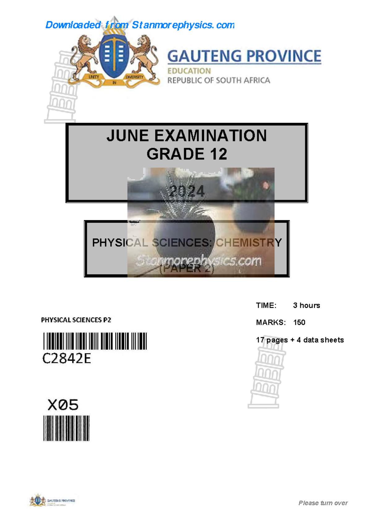 GP Physical Science Grade 12 June 2024 Exam P2 and Memo - Studocu