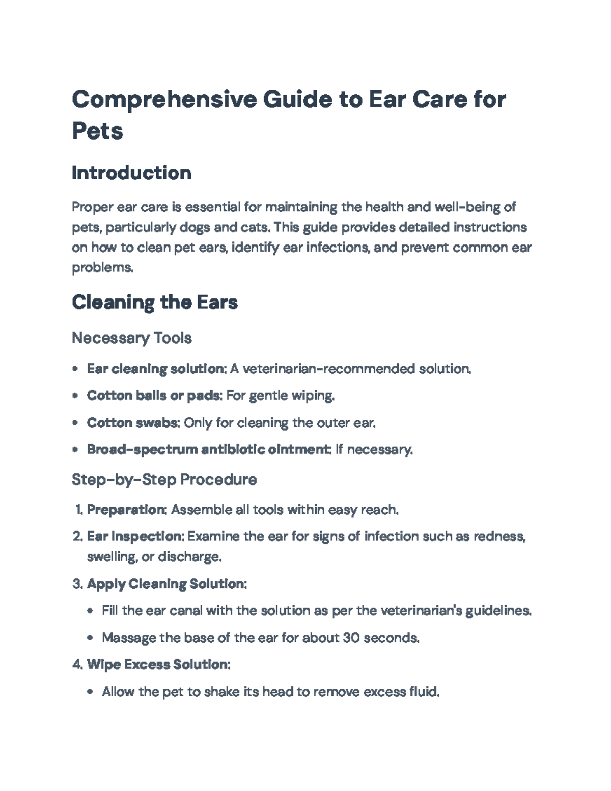 Comprehensive Guide to Ear Care for Pets - Best Practices and Tips ...