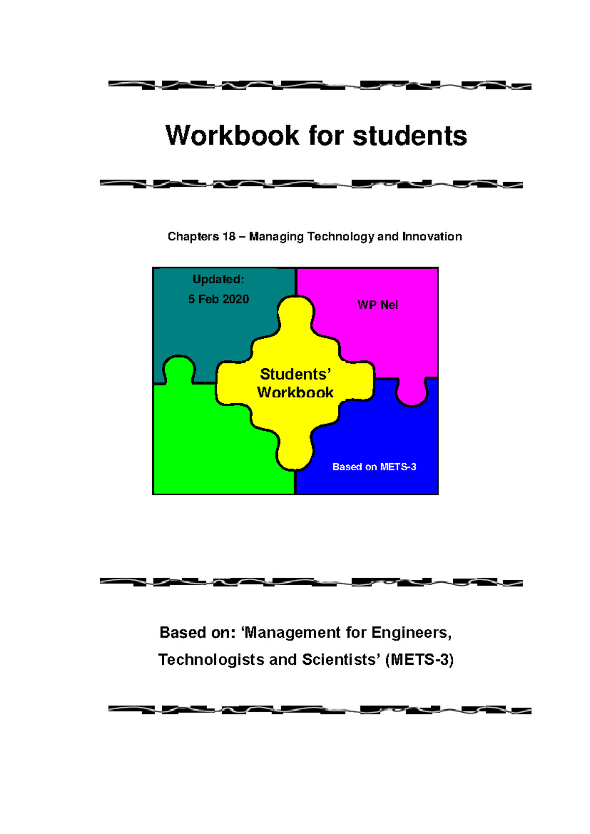 METS-3 Workbook for Students - Chapter 18: Managing Tech & Innovation ...