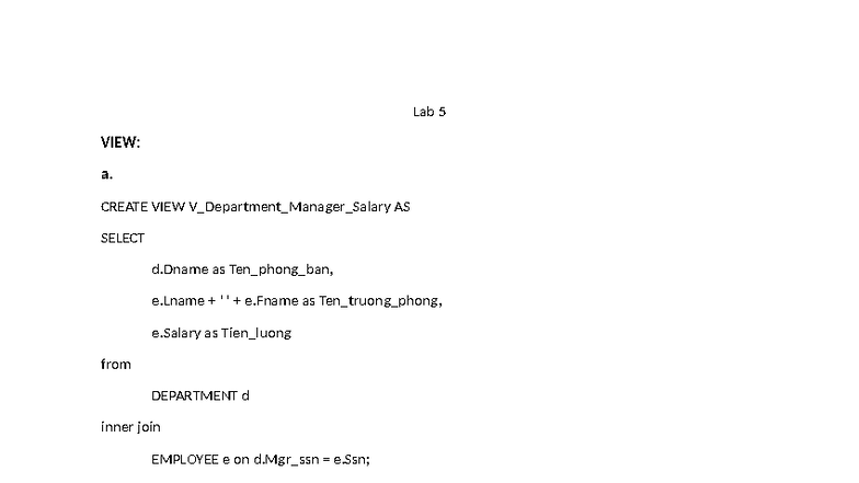 Nguyen Thanh Tam 2313034 Lab 5: SQL Views, Triggers, and Procedures ...