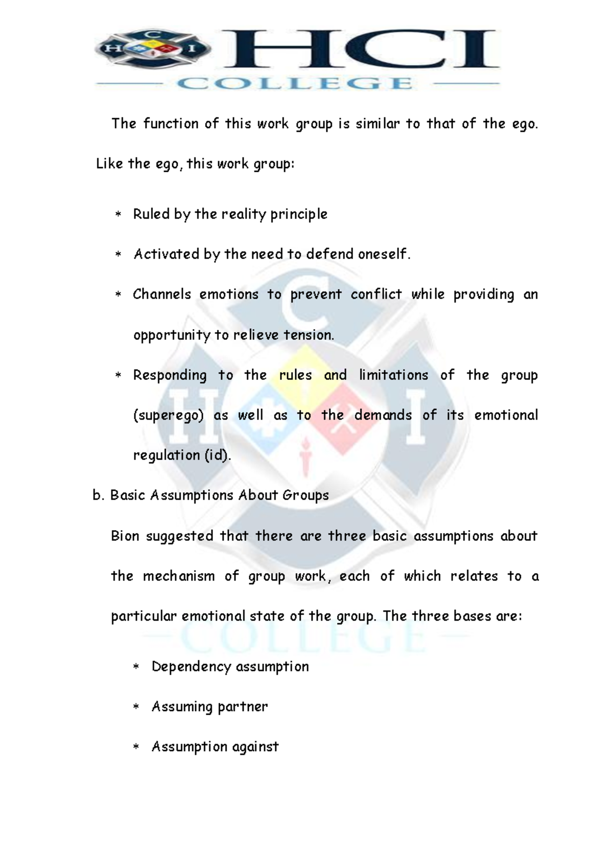 Psychology In HCI Collage-24 - The function of this work group is ...