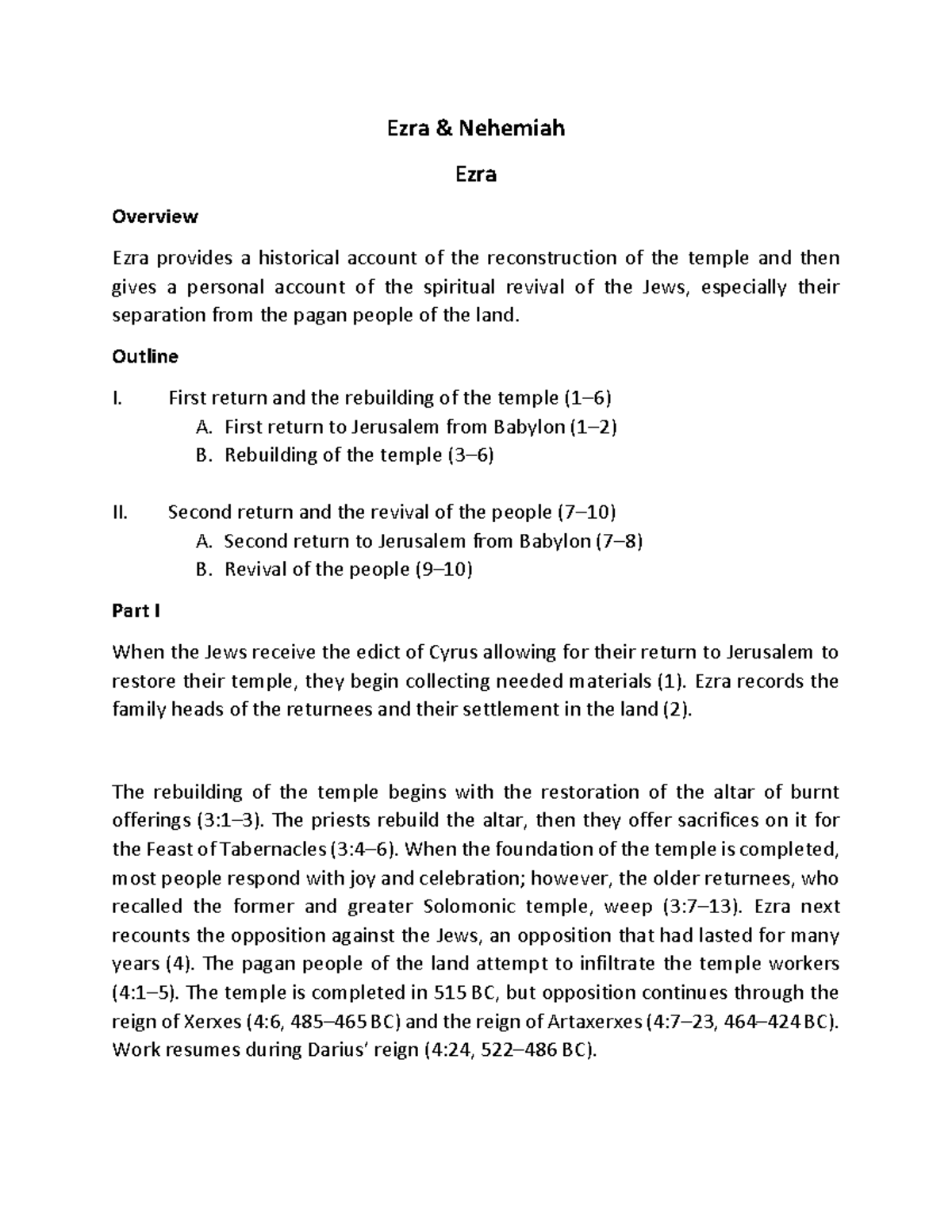 Ezra & Nehemiah Overview: Temple Reconstruction & Spiritual Revival ...