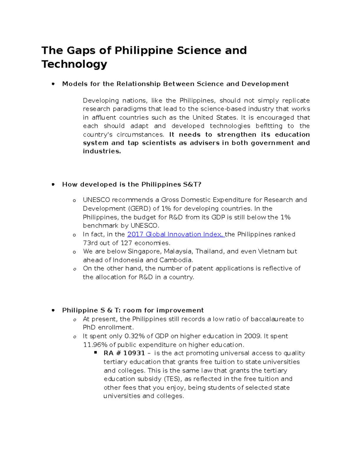 Philippine Science & Technology Gaps: Advancements Needed for Growth ...