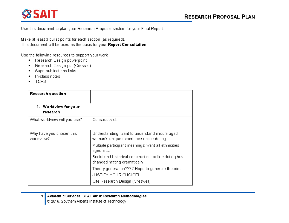 STAT 4010 Research Proposal Plan Draft for Final Report Preparation ...