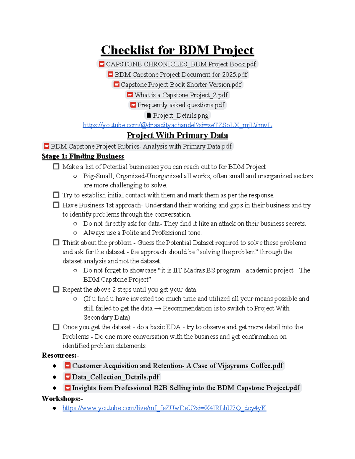 BDM 2025 Capstone Project Checklist and Guidelines - Studocu