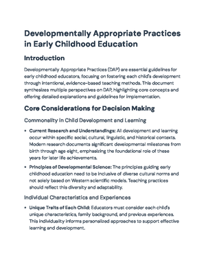 NAEYC Position Statement: Developmentally Appropriate Practice (2020 ...