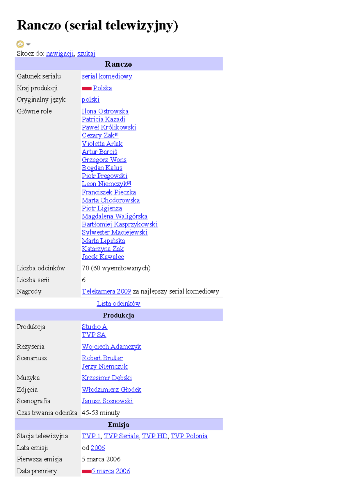 Ranczo: Polski Serial Komediowy - Opis i Historia - Studocu