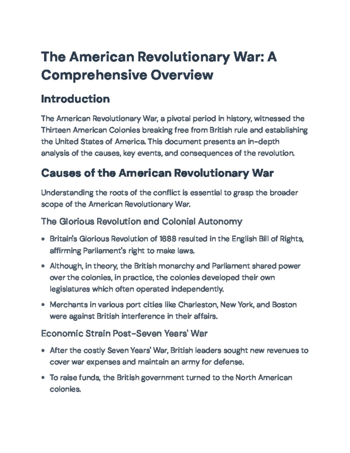 The American Revolutionary War: Causes, Key Events, and Independence ...