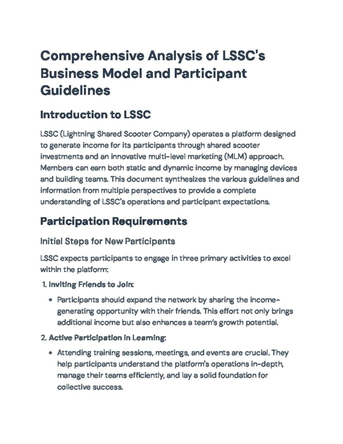 LSSC Training Documentation: Participant Roles & Scoring Guidelines ...