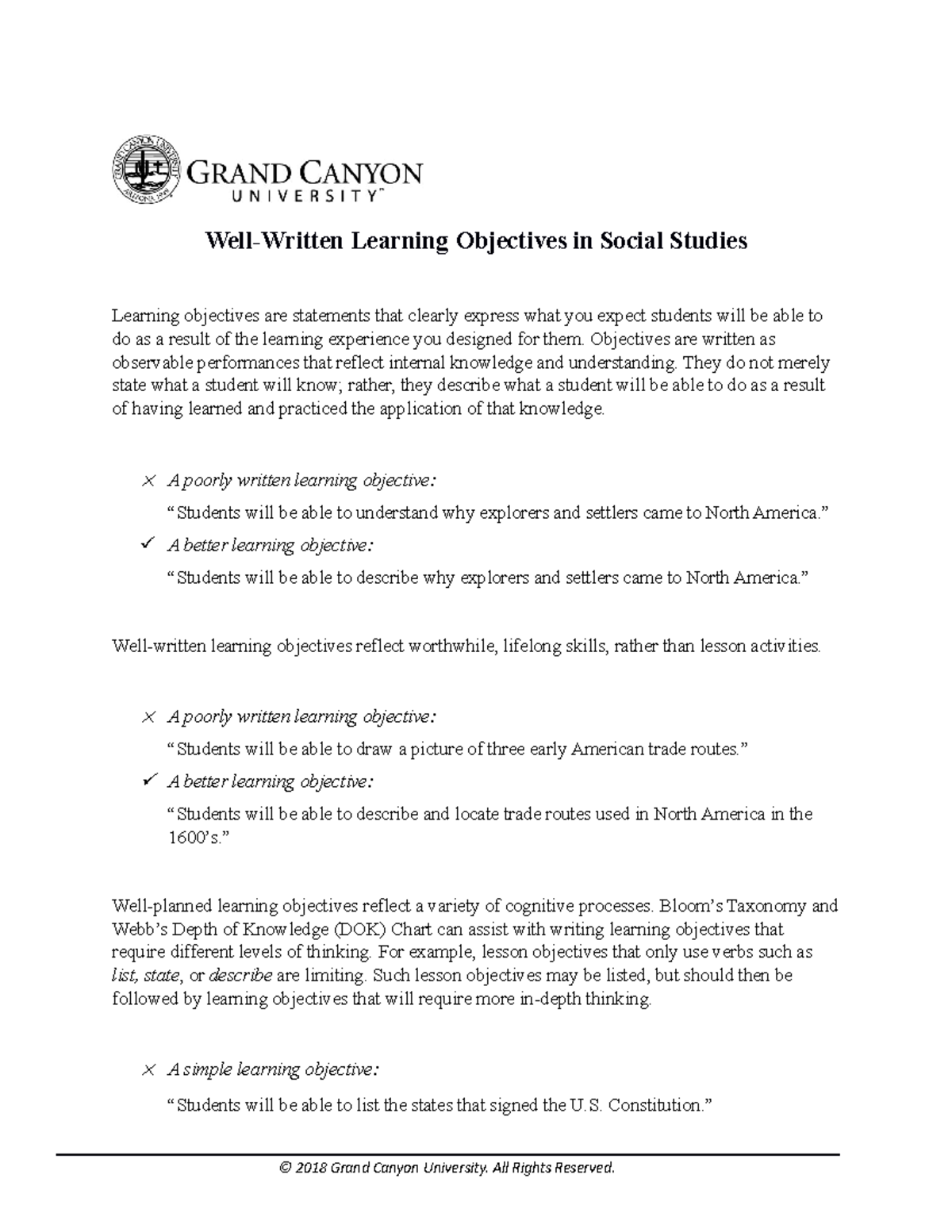 ELM 351 D T1 Well Written Learning Objectives - Well-Written Learning ...