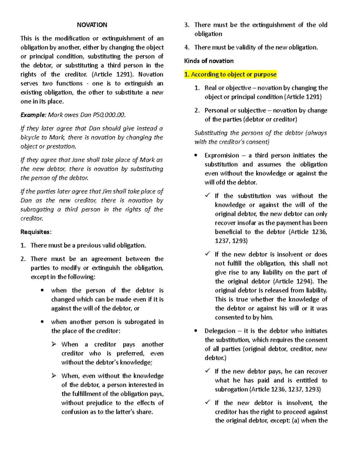 Joint and Solidary Obligation - JOINTS AND SOLIDARY OBLIGATIONS In a ...