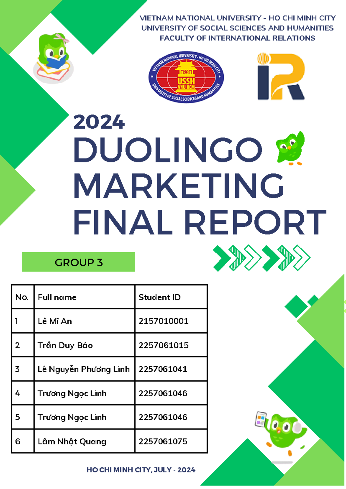 Group 3 Duolingo Final Report - GROUP 3 DUOLINGO MARKETING FINAL REPORT ...